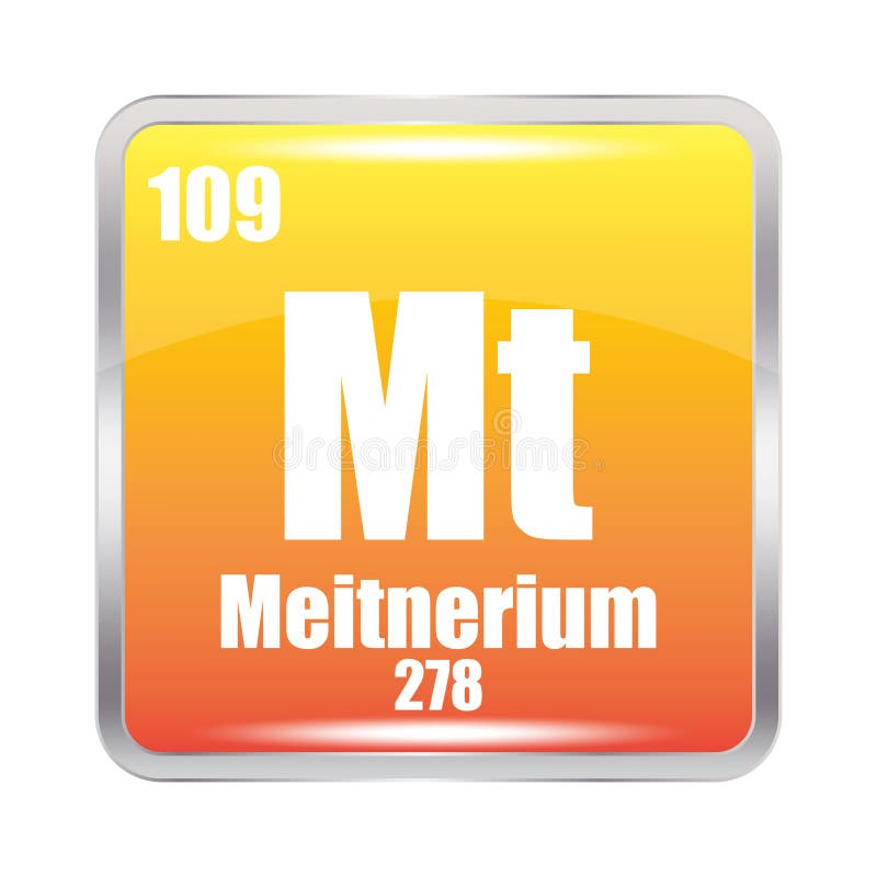 Meitnerium Icon. Mt Chemical Element. Atomic Number 109. Mass 278 ...