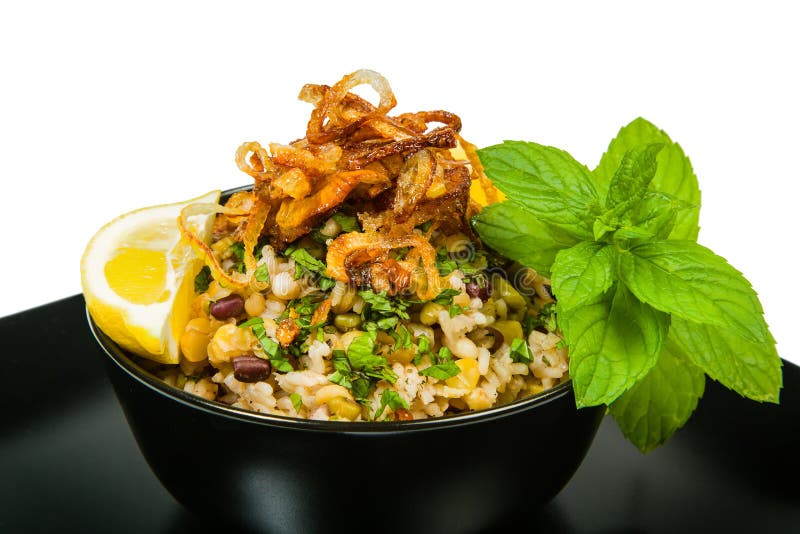 Mejadra stock photo. Image of studio, mejadra, rice, eating - 42519246