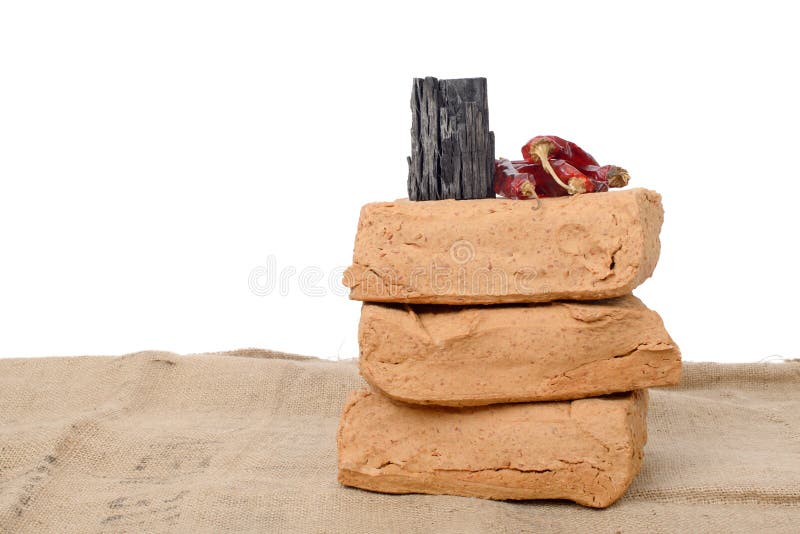 Meju and Basic Ingredients To Make Doenjang Stock Image - Image of jang ...