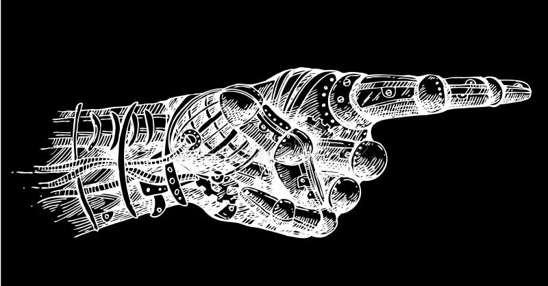 Mekaniskt peka finger vektor illustrationer. Illustration av skydd ...