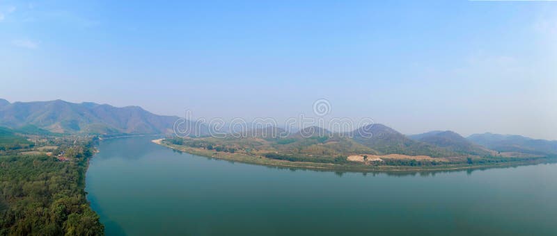 Mekong River View Overlooking Natural Landscape Scenery Stock Image ...