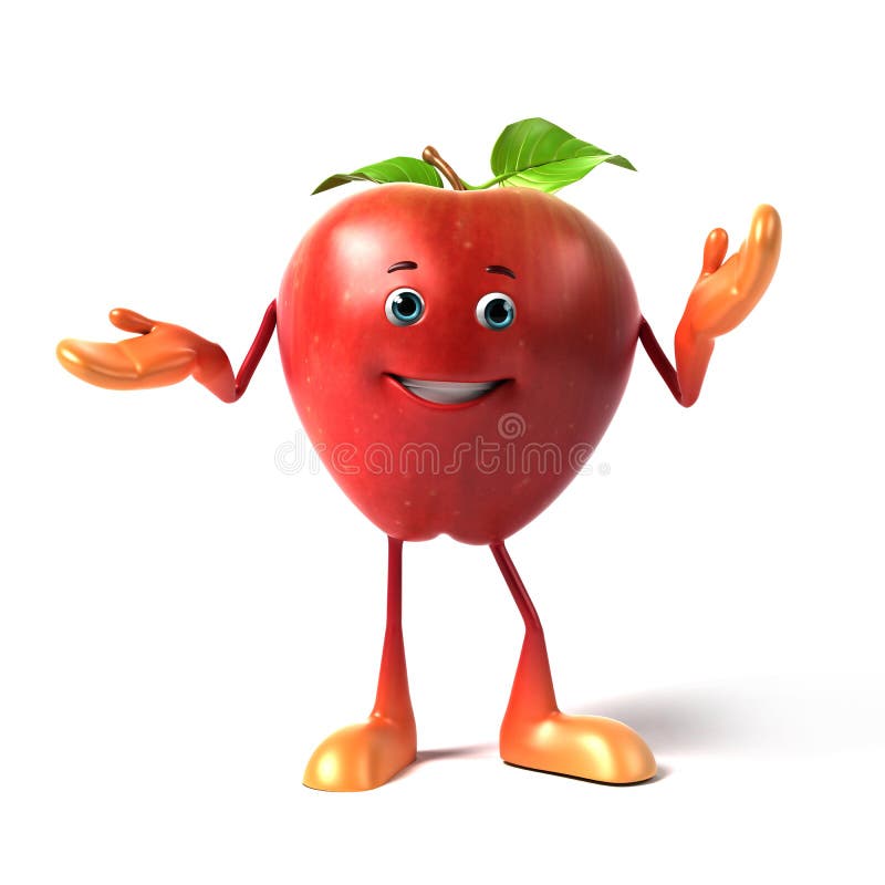 Mela divertente illustrazione di stock. Illustrazione di squisito ...