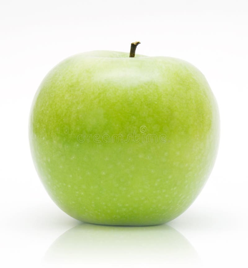 Mela verde su bianco immagine stock. Immagine di isolato - 4604647