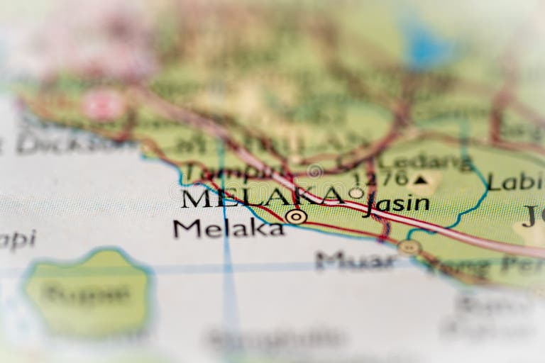 Melaka, Malaysia Highlighted on a World Map Stock Photo - Image of ...