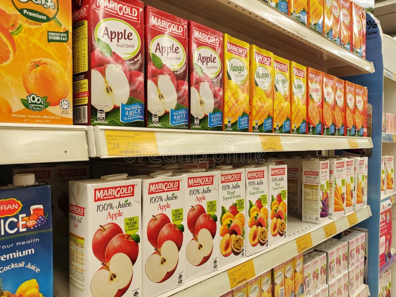 Juice with Fruit Flavour Packed in a Paper Box Container Displayed for ...