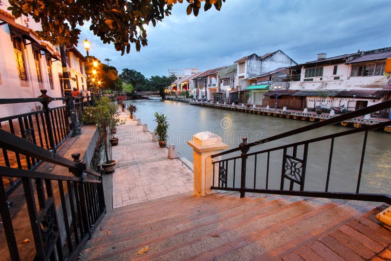 Melaka Riverside Esplanade, Malaysia Stock Photo - Image of destination ...