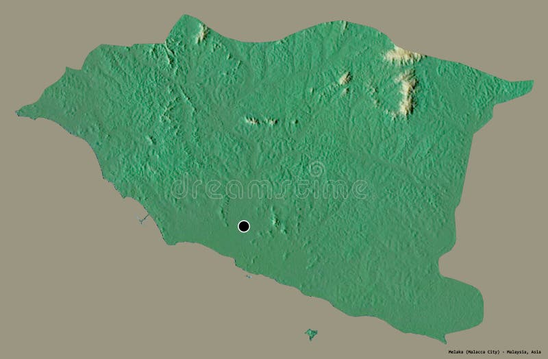 Melaka, State of Malaysia, on Solid. Relief Stock Illustration ...