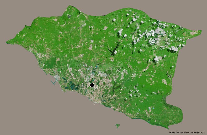 Melaka, State of Malaysia, on Solid. Satellite Stock Illustration ...
