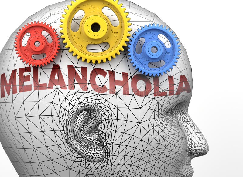 Melancholia and Human Mind - Pictured As Word Melancholia Inside a Head ...