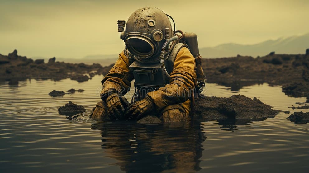The Melancholic Deep Sea Diver (AI Generated) Stock Photo - Image of ...