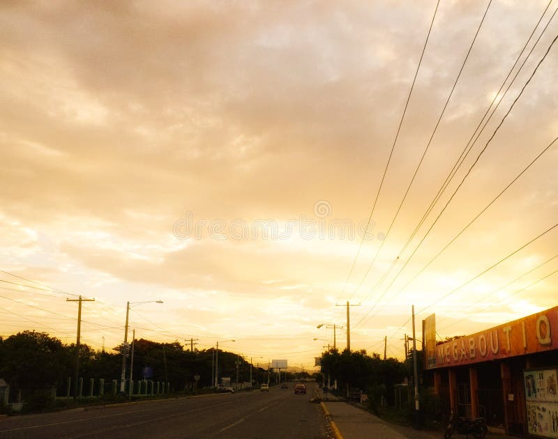 Melancholic sunset editorial stock image. Image of road - 121072184