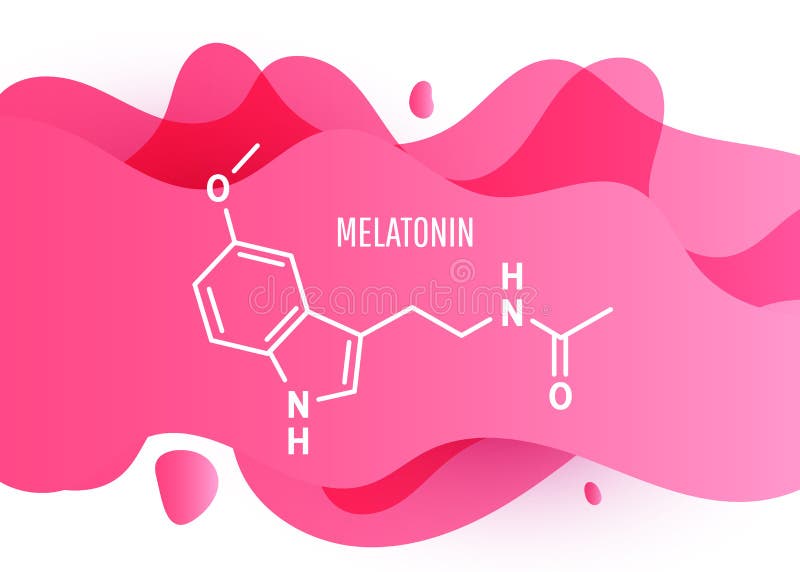 Melatonin Structural Chemical Formula on White Background Stock ...