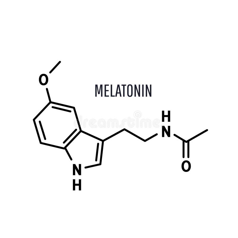 Melatonin Structural Chemical Formula on White Background Stock ...