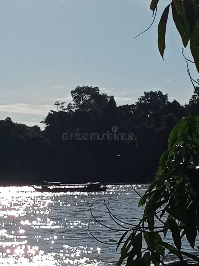 Melawi River in the Morning Sun Stock Photo - Image of ship, morning ...