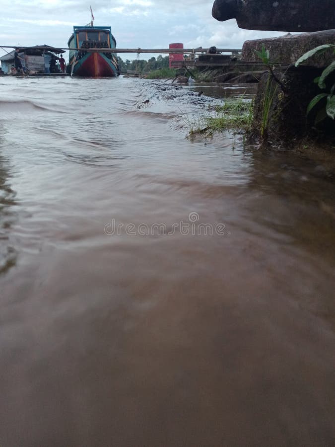 Melawi river water level stock photo. Image of level - 219533038