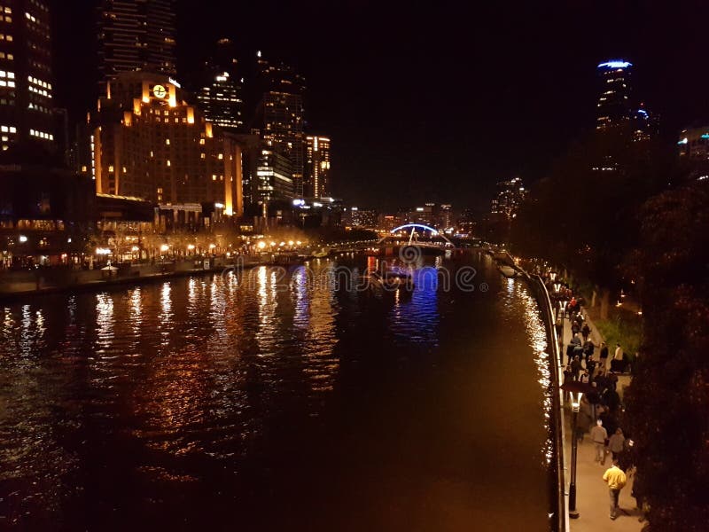 Night time river editorial photography. Image of time - 119651047