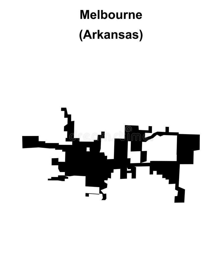 Melbourne outline map stock vector. Illustration of administrative ...