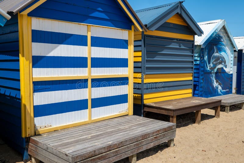 Melbourne, Australia: 12-5-2023: Brighton Beach Bathing Boxes in ...