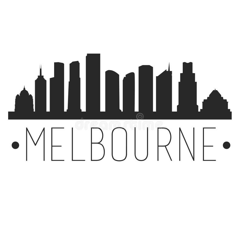 Melbourne Australia Round Icon Vector Art Flat Shadow Design Skyline ...