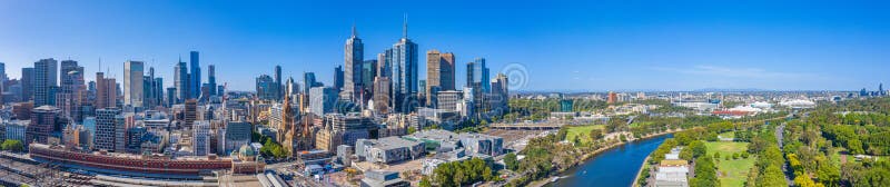 MELBOURNE, AUSTRALIA, DECEMBER 31, 2019: Skyline of Melbourne Viewed ...