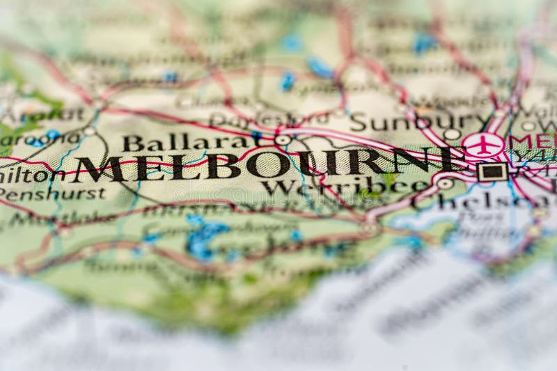 Melbourne, Australia Highlighted on a World Map Stock Photo - Image of ...
