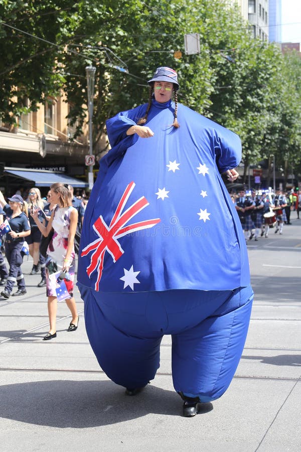 Participants Marching during 2019 Australia Day Parade in Melbourne ...