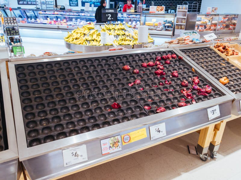 Empty Food and Product Shelves at an Australian Supermarket Editorial ...