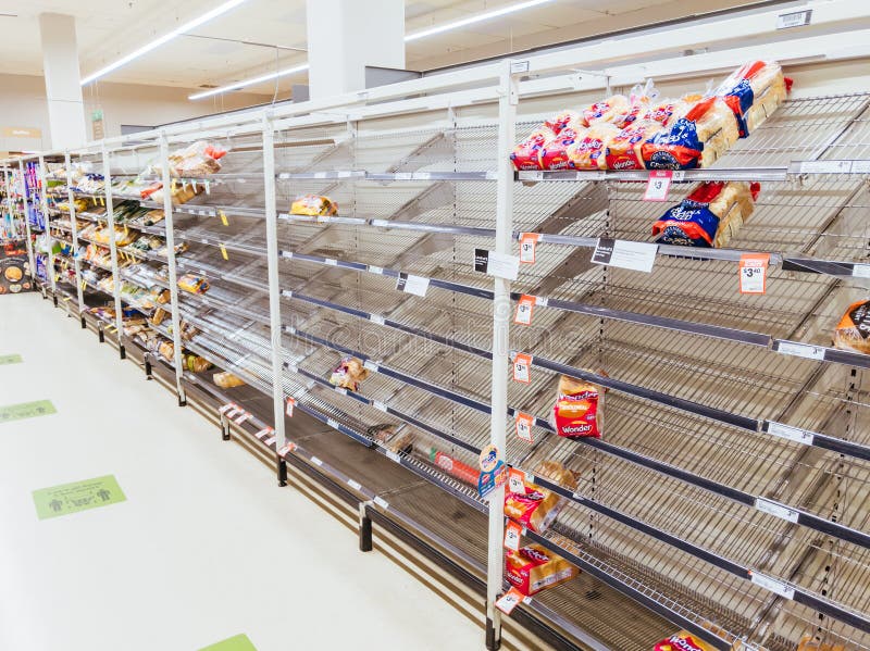 Empty Food and Product Shelves at an Australian Supermarket Editorial ...