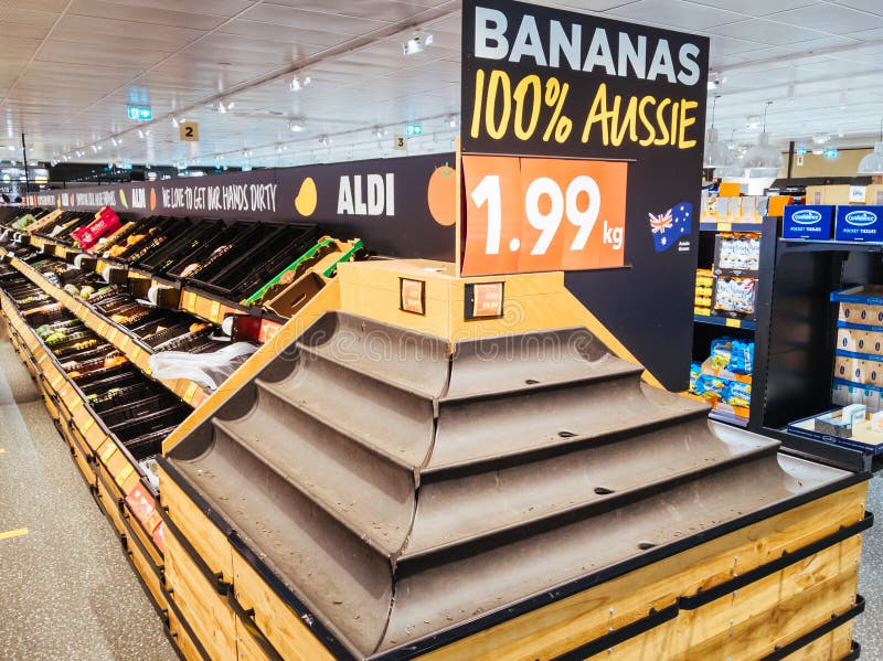 Empty Food and Product Shelves at an Australian Supermarket Editorial ...