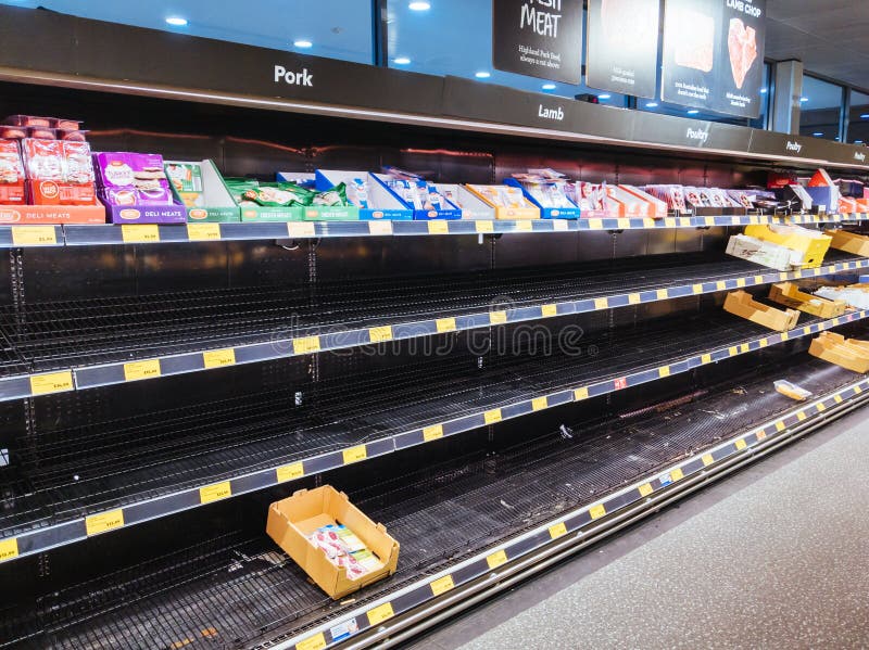Empty Food and Product Shelves at an Australian Supermarket Editorial ...