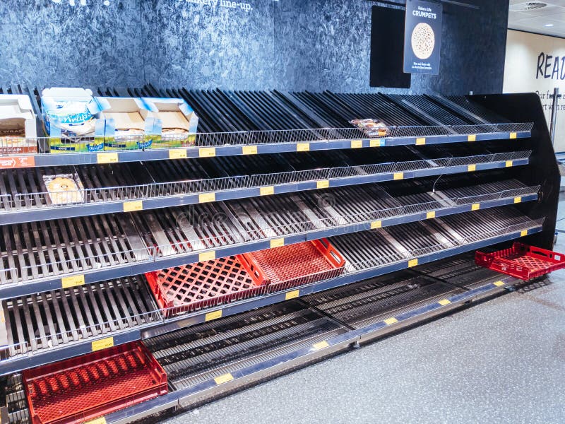 Empty Food and Product Shelves at an Australian Supermarket Editorial ...