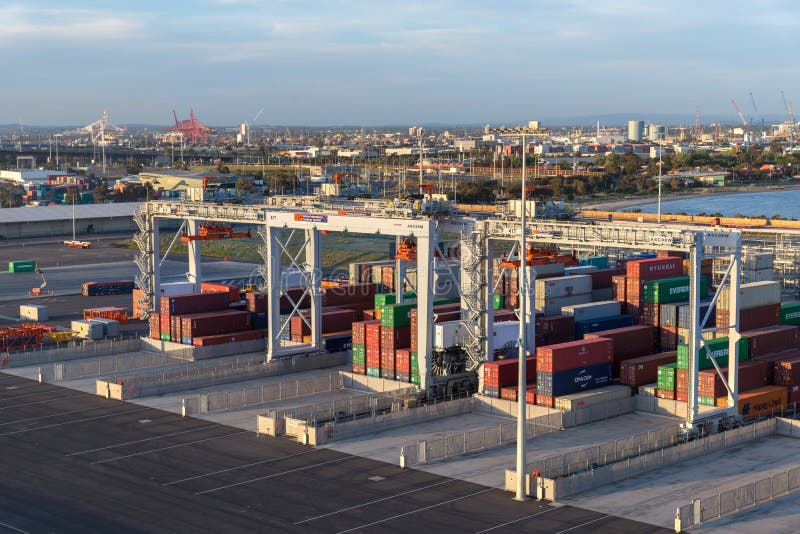 Melbourne stock photo. Image of shipping, marine, panorama - 142432572