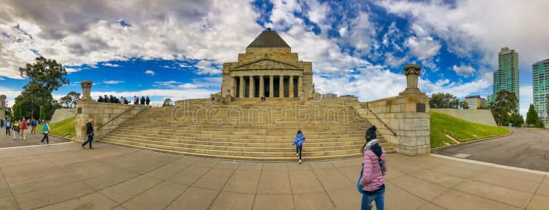 Melbourne, Australia - September 6, 2018: Panoramic View of Shrine of ...