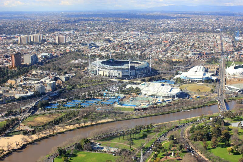 Melbourne city skyline stock photo. Image of river, district - 26055806