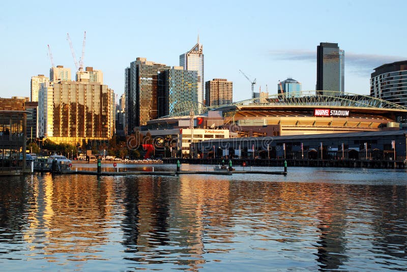 Melbourne City Skyline from the Docklands Editorial Stock Image - Image ...