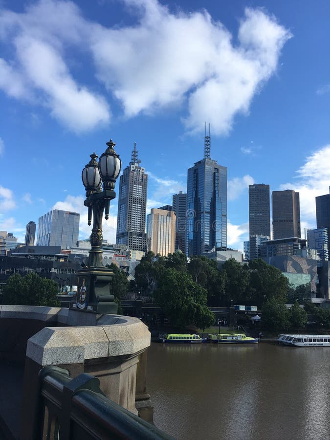 Melbourne City Skyline from Princes Bridge Editorial Photo - Image of ...