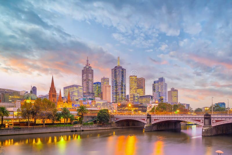 Melbourne City Skyline at Twilight, Australia Editorial Photography ...