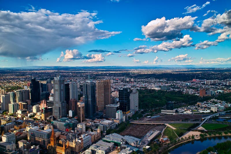 Melbourne City View editorial photography. Image of blue - 18640297