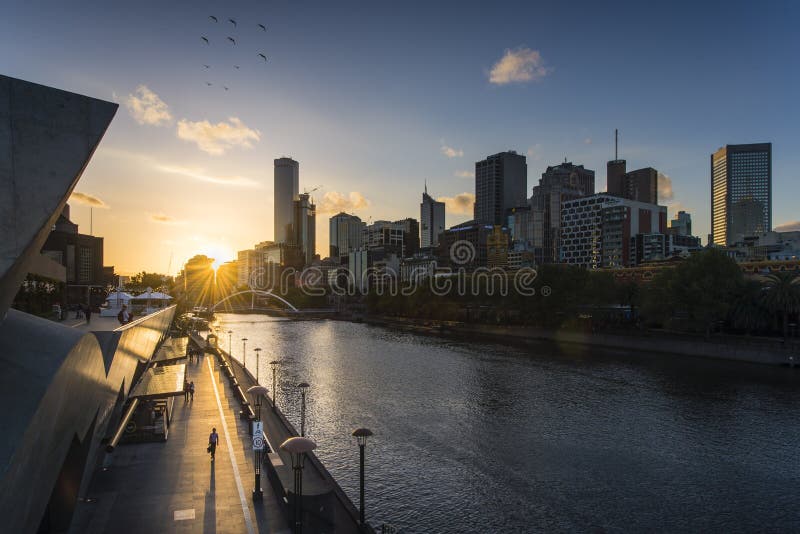 Melbourne city view stock photo. Image of australia, sunset - 98577632
