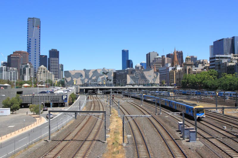 Melbourne City View and Rail Editorial Photography - Image of travel ...