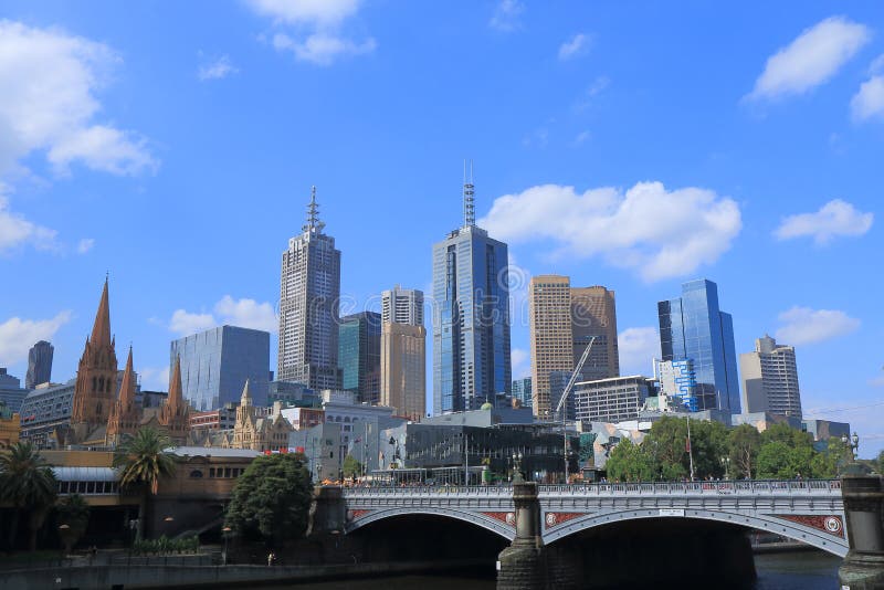 Melbourne Cityscape Australia Stock Image - Image of flinders ...