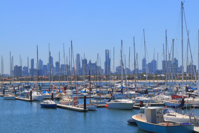 Melbourne Cityscape Harbor Australia Stock Image - Image of tourism ...