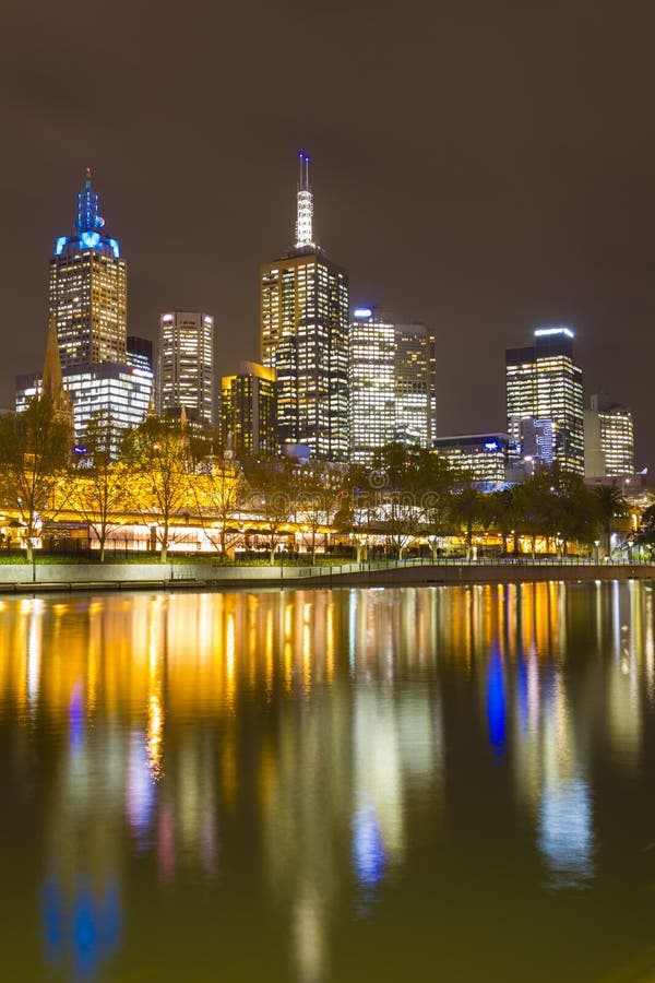 Melbourne Cityscape at Night Stock Photo - Image of state, outdoor ...