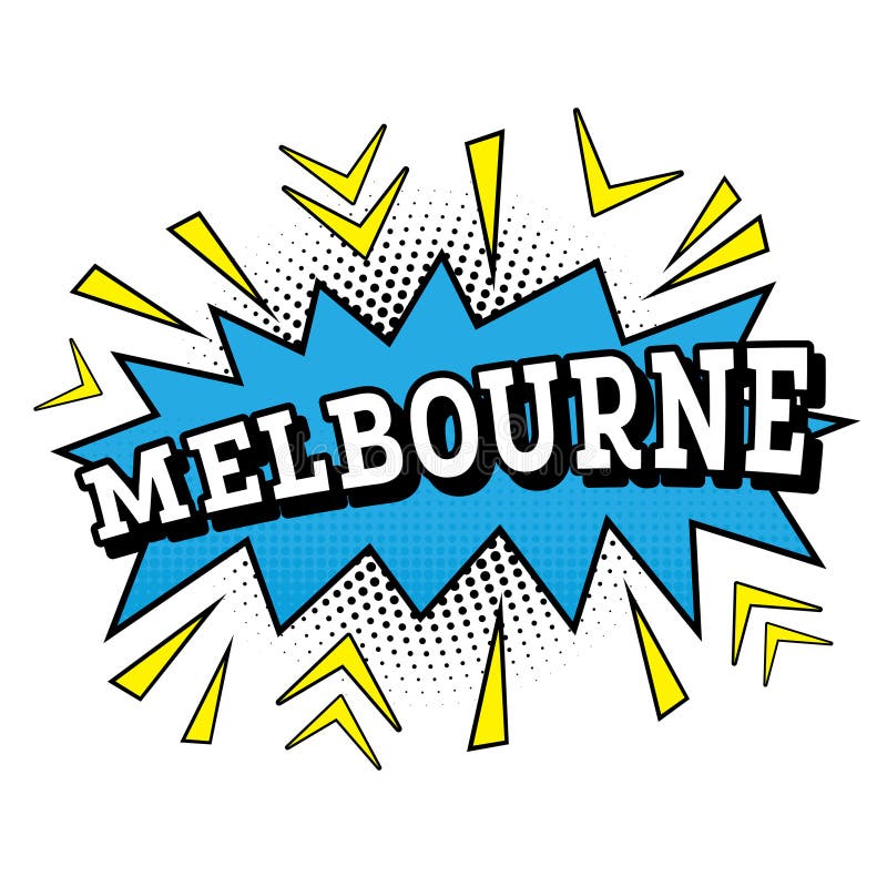 Melbourne. Comic Text in Pop Art Style Stock Vector - Illustration of ...