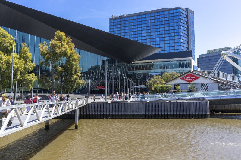 Melbourne Convention and Exhibition Centre (MCEC) with Clear Blue Sky ...