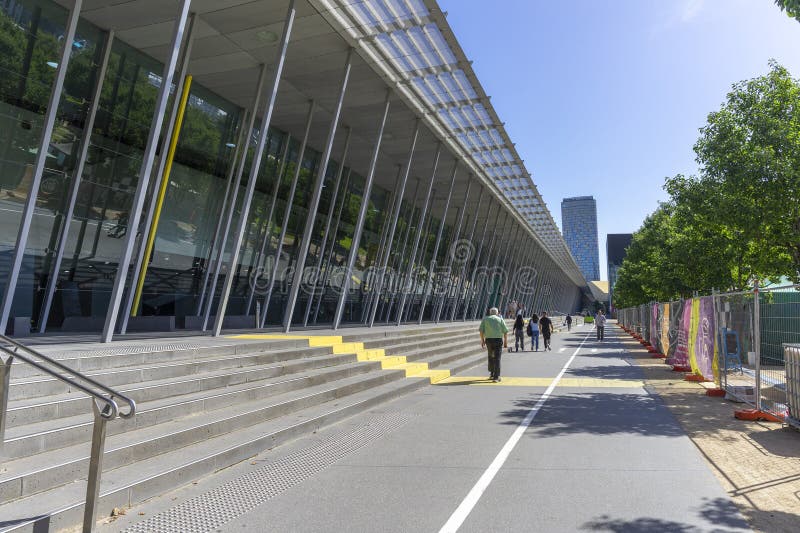 Melbourne Convention and Exhibition Centre (MCEC) with Clear Blue Sky ...