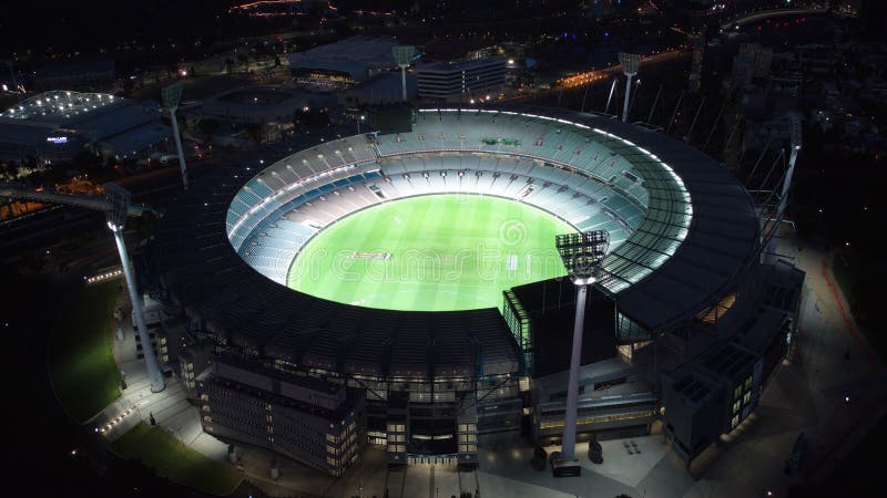 Melbourne Cricket Grounds at Night Editorial Stock Image - Image of ...