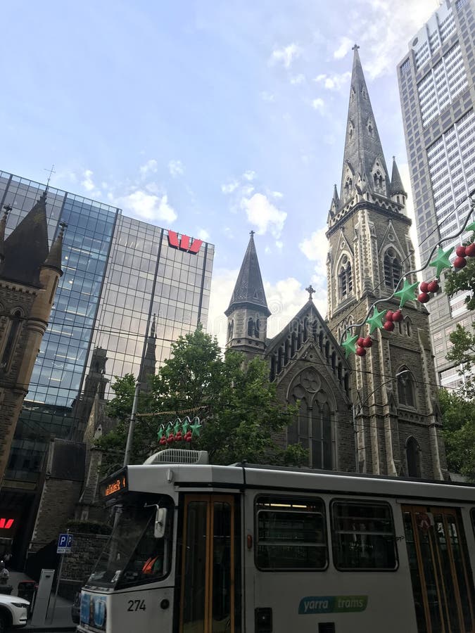 Melbourne City Sky Line View Editorial Stock Image - Image of downtown ...