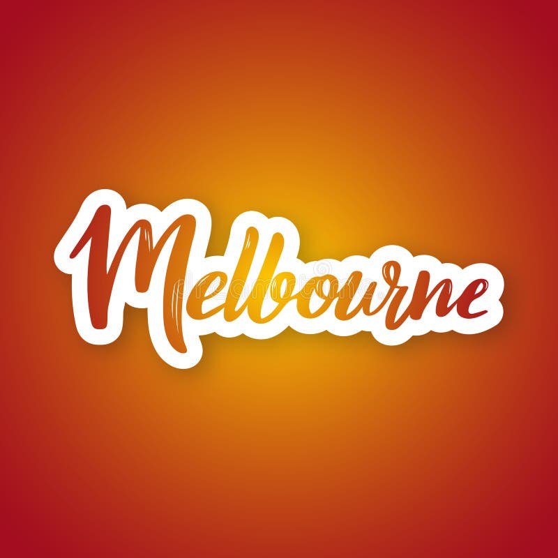 Melbourne Lettering. stock vector. Illustration of background - 255337455