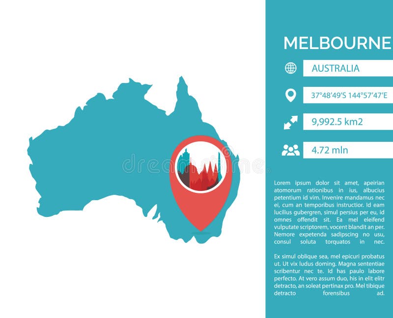 Melbourne Map Infographic Vector Isolated Illustration Stock Vector ...